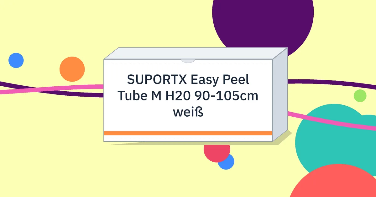 Symbolbild: Packung mit der Aufschrift SUPORTX Easy Peel Tube M H20 90-105cm weiß (PZN 09486702) – Verfügbarkeit und Bezug in Apotheken in Frankfurt am Main
