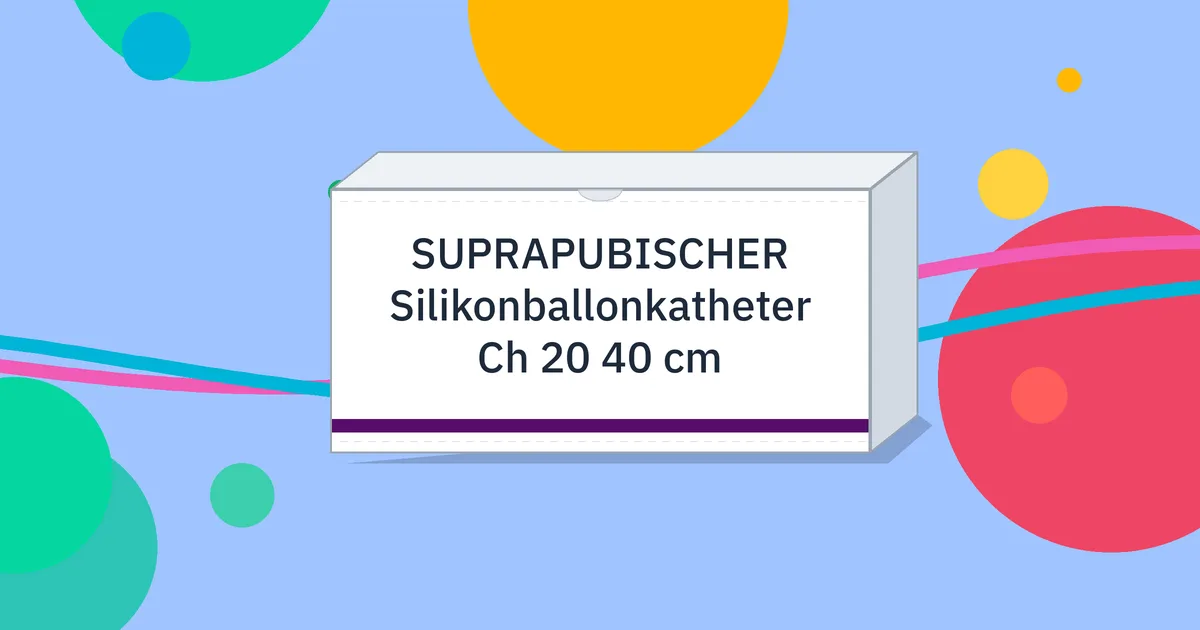 Symbolbild: Packung mit der Aufschrift SUPRAPUBISCHER Silikonballonkatheter Ch 20 40 cm (PZN 04712039) – Verfügbarkeit und Bezug in Apotheken in Frankfurt am Main