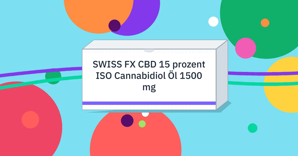 Symbolbild: Packung mit der Aufschrift SWISS FX CBD 15 prozent ISO Cannabidiol Öl 1500 mg (PZN 19080467) – Verfügbarkeit und Bezug in Apotheken in Frankfurt am Main