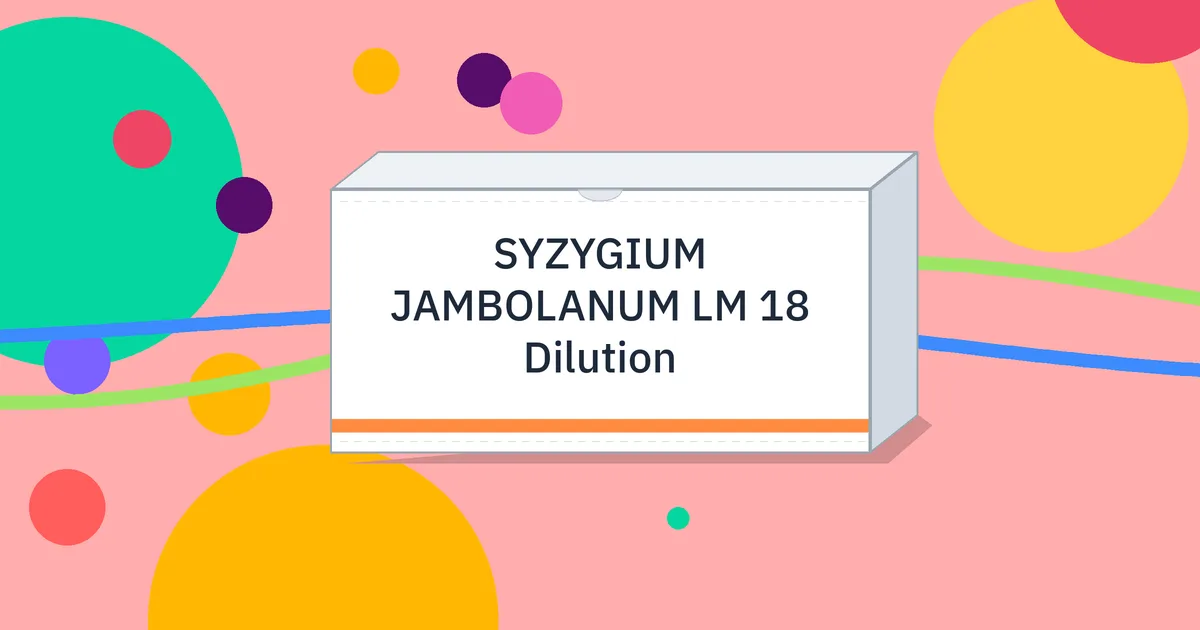 Symbolbild: Packung mit der Aufschrift SYZYGIUM JAMBOLANUM LM 18 Dilution (PZN 13212235) – Verfügbarkeit und Bezug in Apotheken in Frankfurt am Main
