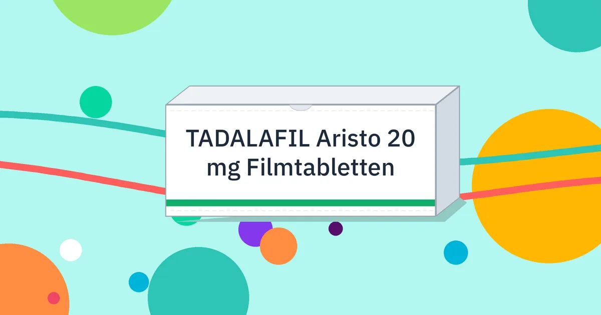 Symbolbild: Packung mit der Aufschrift TADALAFIL Aristo 20 mg Filmtabletten (PZN 18659679) – Verfügbarkeit und Bezug in Apotheken in Frankfurt am Main
