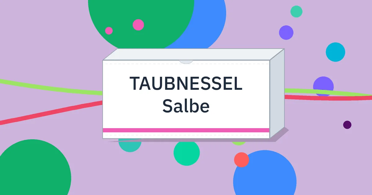 Symbolbild: Packung mit der Aufschrift TAUBNESSEL Salbe (PZN 18396487) – Verfügbarkeit und Bezug in Apotheken in Frankfurt am Main