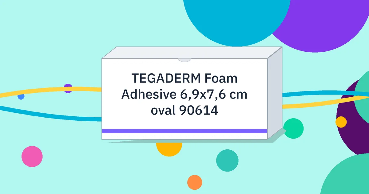 Symbolbild: Packung mit der Aufschrift TEGADERM Foam Adhesive 6,9x7,6 cm oval 90614 (PZN 20543932) – Verfügbarkeit und Bezug in Apotheken in Frankfurt am Main