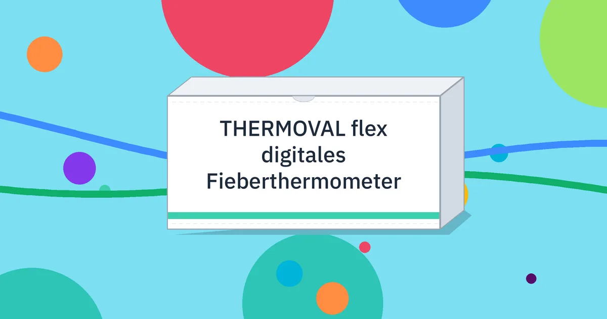 Symbolbild: Packung mit der Aufschrift THERMOVAL flex digitales Fieberthermometer (PZN 19875735) – Verfügbarkeit und Bezug in Apotheken in Frankfurt am Main