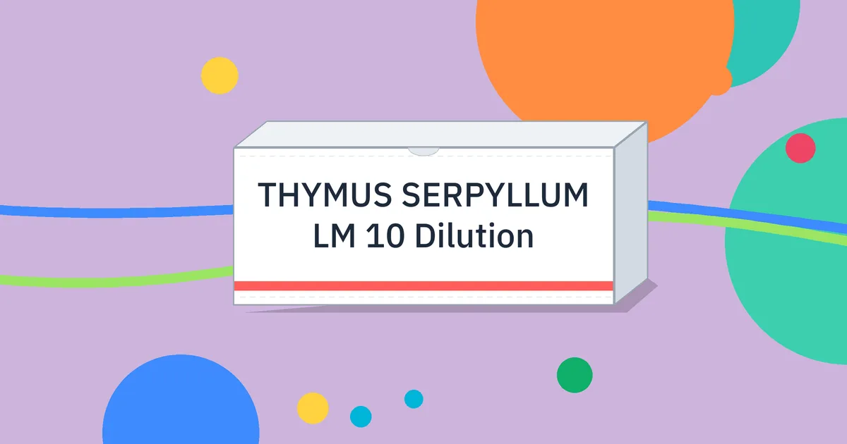 Symbolbild: Packung mit der Aufschrift THYMUS SERPYLLUM LM 10 Dilution (PZN 13222920) – Verfügbarkeit und Bezug in Apotheken in Frankfurt am Main