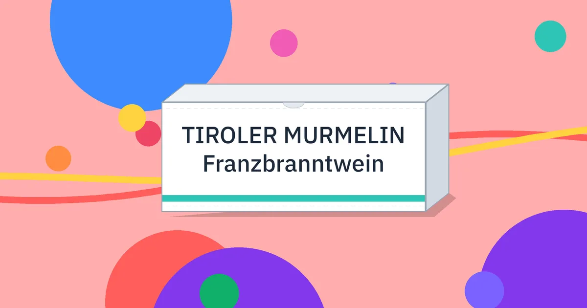 Symbolbild: Packung mit der Aufschrift TIROLER MURMELIN Franzbranntwein (PZN 12733073) – Verfügbarkeit und Bezug in Apotheken in Frankfurt am Main