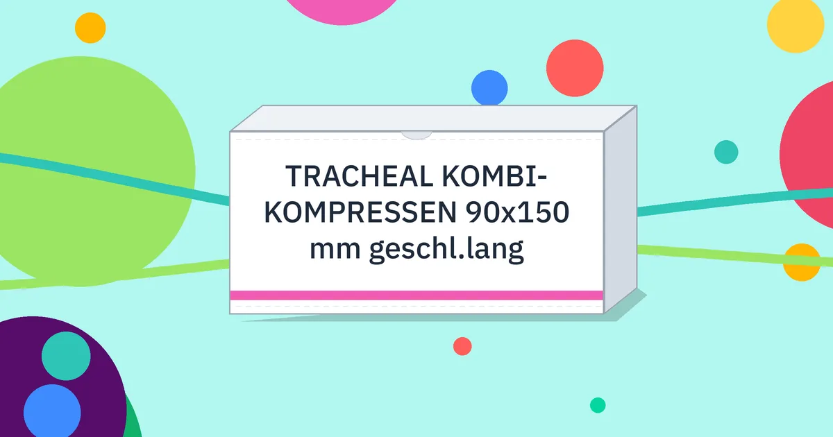 Symbolbild: Packung mit der Aufschrift TRACHEAL KOMBI-KOMPRESSEN 90x150 mm geschl.lang (PZN 00140770) – Verfügbarkeit und Bezug in Apotheken in Frankfurt am Main