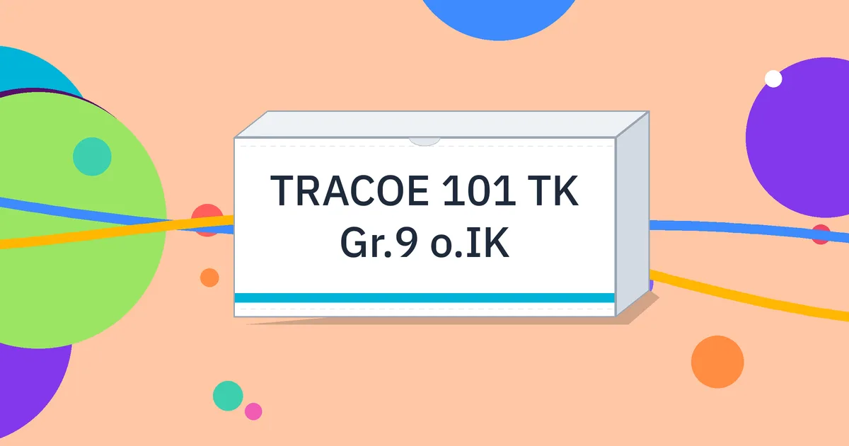 Symbolbild: Packung mit der Aufschrift TRACOE 101 TK Gr.9 o.IK (PZN 02722884) – Verfügbarkeit und Bezug in Apotheken in Frankfurt am Main