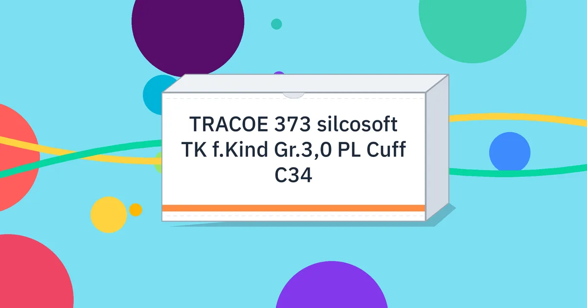Symbolbild: Packung mit der Aufschrift TRACOE 373 silcosoft TK f.Kind Gr.3,0 PL Cuff C34 (PZN 14316899) – Verfügbarkeit und Bezug in Apotheken in Frankfurt am Main