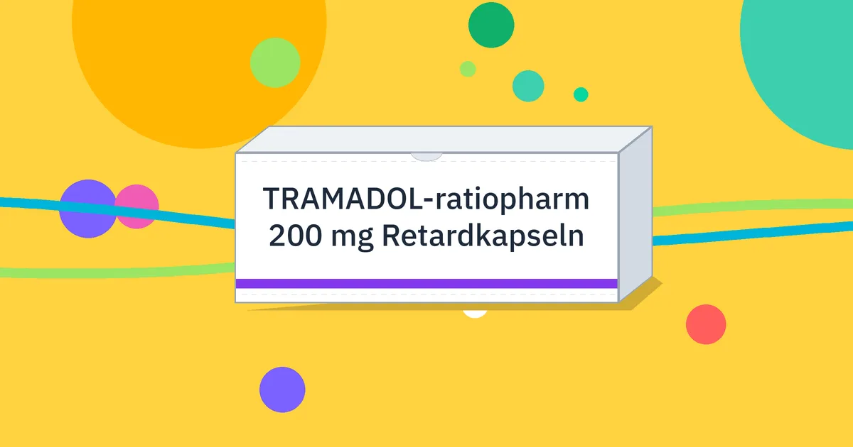 Symbolbild: Packung mit der Aufschrift TRAMADOL-ratiopharm 200 mg Retardkapseln (PZN 03931963) – Verfügbarkeit und Bezug in Apotheken in Frankfurt am Main