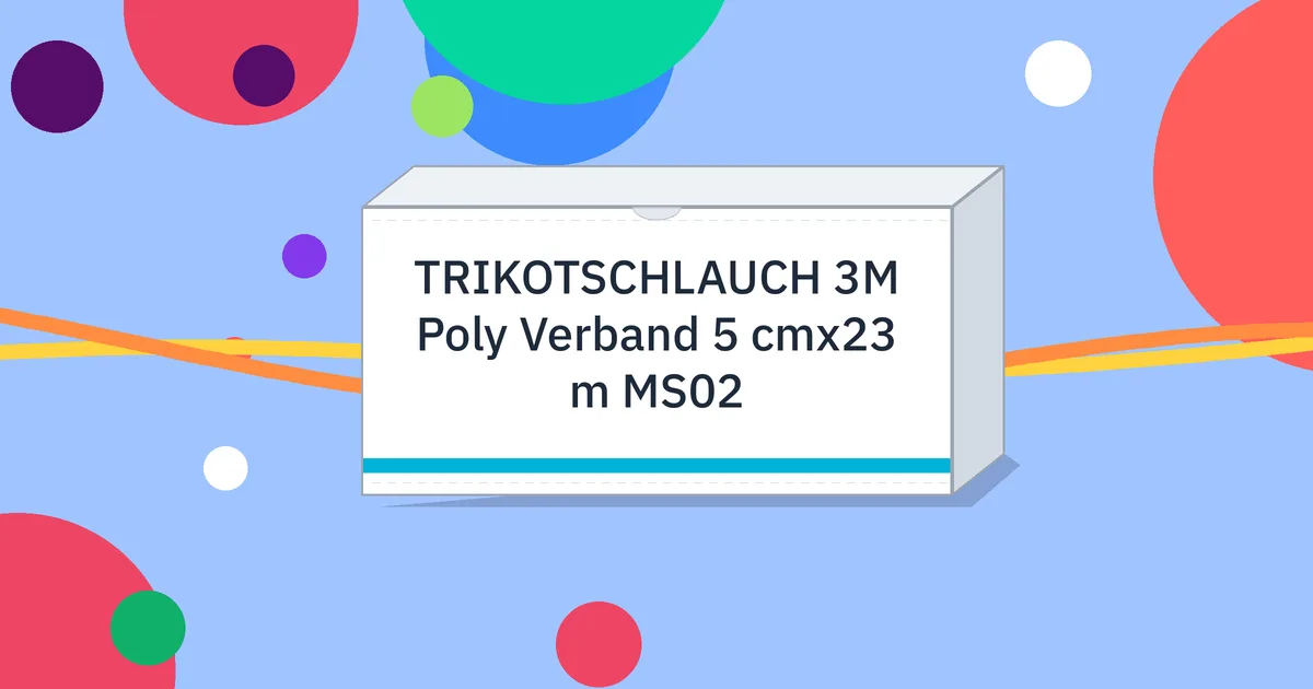 Symbolbild: Packung mit der Aufschrift TRIKOTSCHLAUCH 3M Poly Verband 5 cmx23 m MS02 (PZN 10096679) – Verfügbarkeit und Bezug in Apotheken in Frankfurt am Main