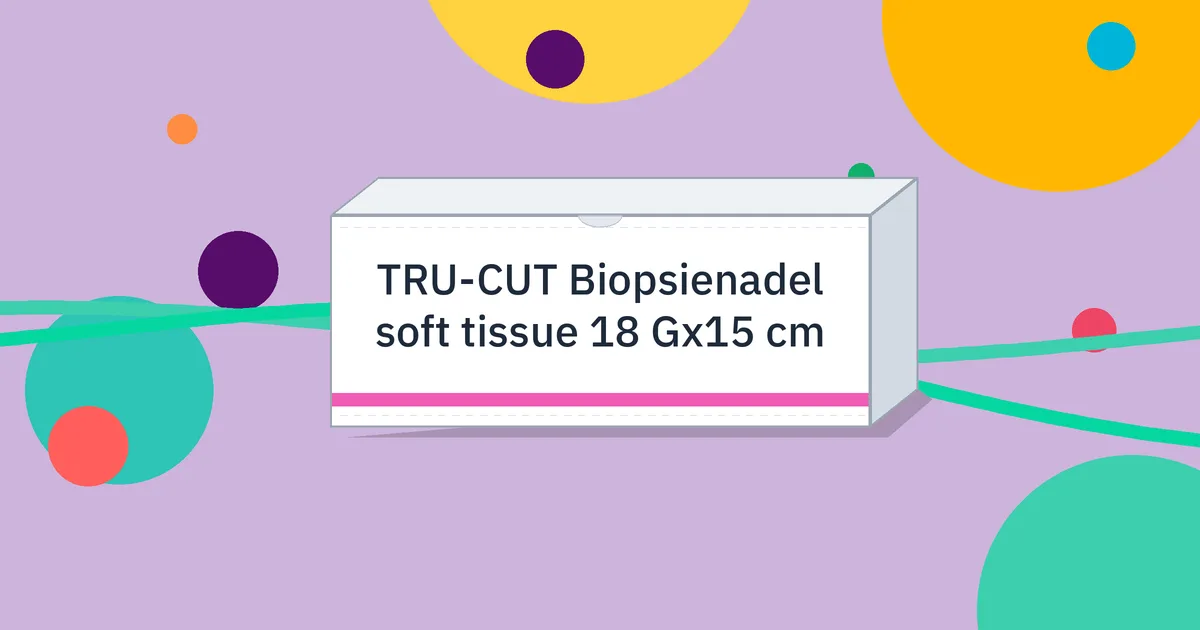 Symbolbild: Packung mit der Aufschrift TRU-CUT Biopsienadel soft tissue 18 Gx15 cm (PZN 18766174) – Verfügbarkeit und Bezug in Apotheken in Frankfurt am Main