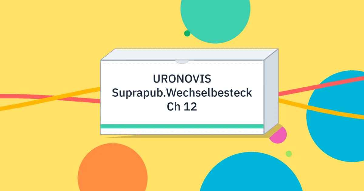 Symbolbild: Packung mit der Aufschrift URONOVIS Suprapub.Wechselbesteck Ch 12 (PZN 00796252) – Verfügbarkeit und Bezug in Apotheken in Frankfurt am Main