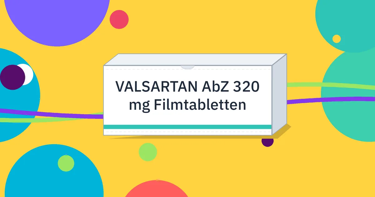 Symbolbild: Packung mit der Aufschrift VALSARTAN AbZ 320 mg Filmtabletten (PZN 07608822) – Verfügbarkeit und Bezug in Apotheken in Frankfurt am Main