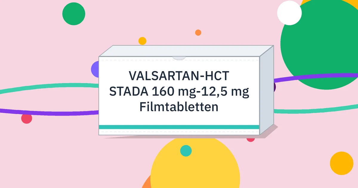 Symbolbild: Packung mit der Aufschrift VALSARTAN-HCT STADA 160 mg-12,5 mg Filmtabletten (PZN 07778441) – Verfügbarkeit und Bezug in Apotheken in Frankfurt am Main