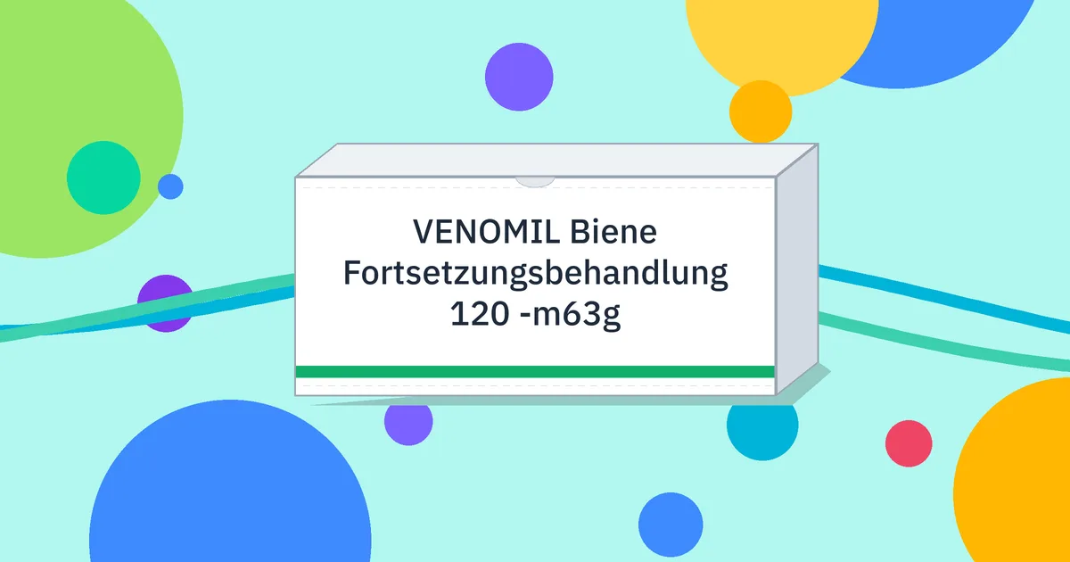 Symbolbild: Packung mit der Aufschrift VENOMIL Biene Fortsetzungsbehandlung 120 -m63g (PZN 14021081) – Verfügbarkeit und Bezug in Apotheken in Frankfurt am Main