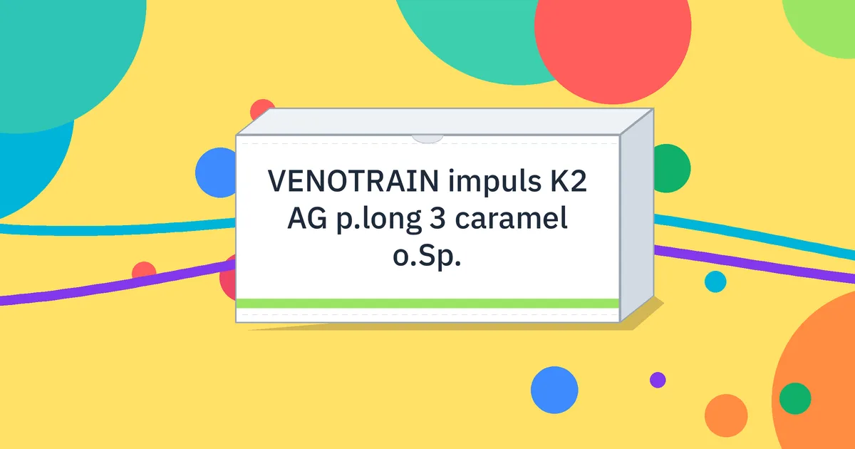 Symbolbild: Packung mit der Aufschrift VENOTRAIN impuls K2 AG p.long 3 caramel o.Sp. (PZN 08420641) – Verfügbarkeit und Bezug in Apotheken in Frankfurt am Main