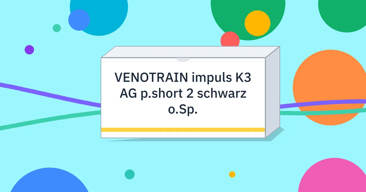 Symbolbild: Packung mit der Aufschrift VENOTRAIN impuls K3 AG p.short 2 schwarz o.Sp. (PZN 00504551) – Verfügbarkeit und Bezug in Apotheken in Frankfurt am Main