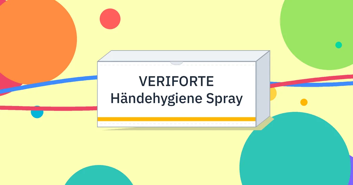 Symbolbild: Packung mit der Aufschrift VERIFORTE Händehygiene Spray (PZN 16612001) – Verfügbarkeit und Bezug in Apotheken in Frankfurt am Main