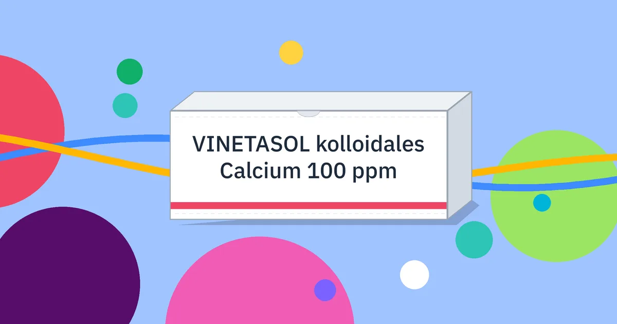 Symbolbild: Packung mit der Aufschrift VINETASOL kolloidales Calcium 100 ppm (PZN 19528910) – Verfügbarkeit und Bezug in Apotheken in Frankfurt am Main