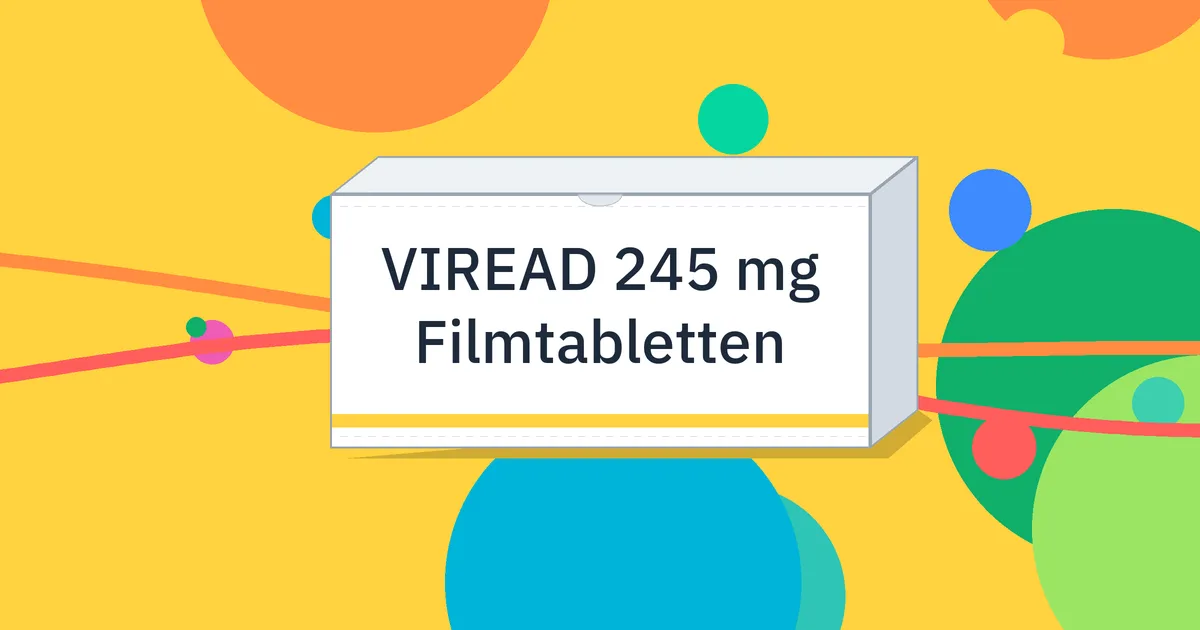 Symbolbild: Packung mit der Aufschrift VIREAD 245 mg Filmtabletten (PZN 10974341) – Verfügbarkeit und Bezug in Apotheken in Frankfurt am Main