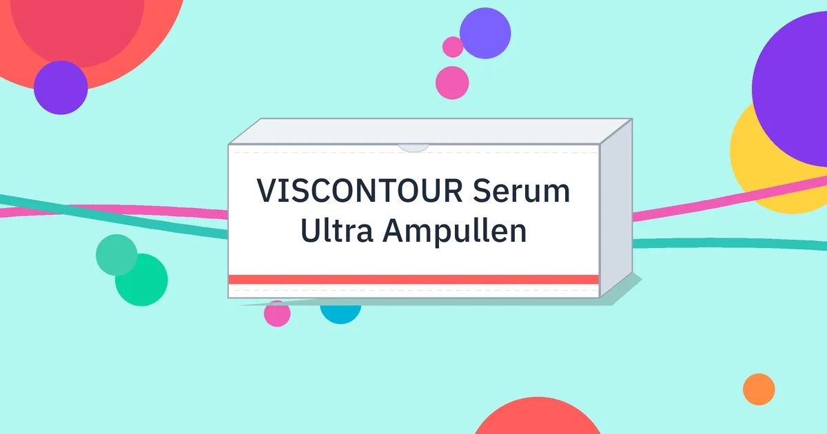 Symbolbild: Packung mit der Aufschrift VISCONTOUR Serum Ultra Ampullen (PZN 15785751) – Verfügbarkeit und Bezug in Apotheken in Frankfurt am Main