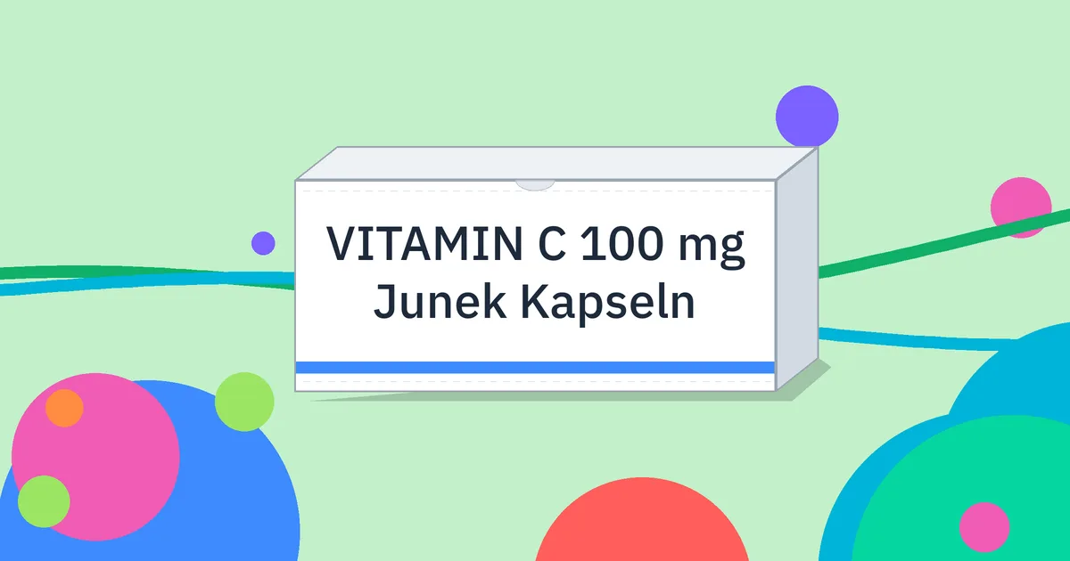 Symbolbild: Packung mit der Aufschrift VITAMIN C 100 mg Junek Kapseln (PZN 00136797) – Verfügbarkeit und Bezug in Apotheken in Frankfurt am Main