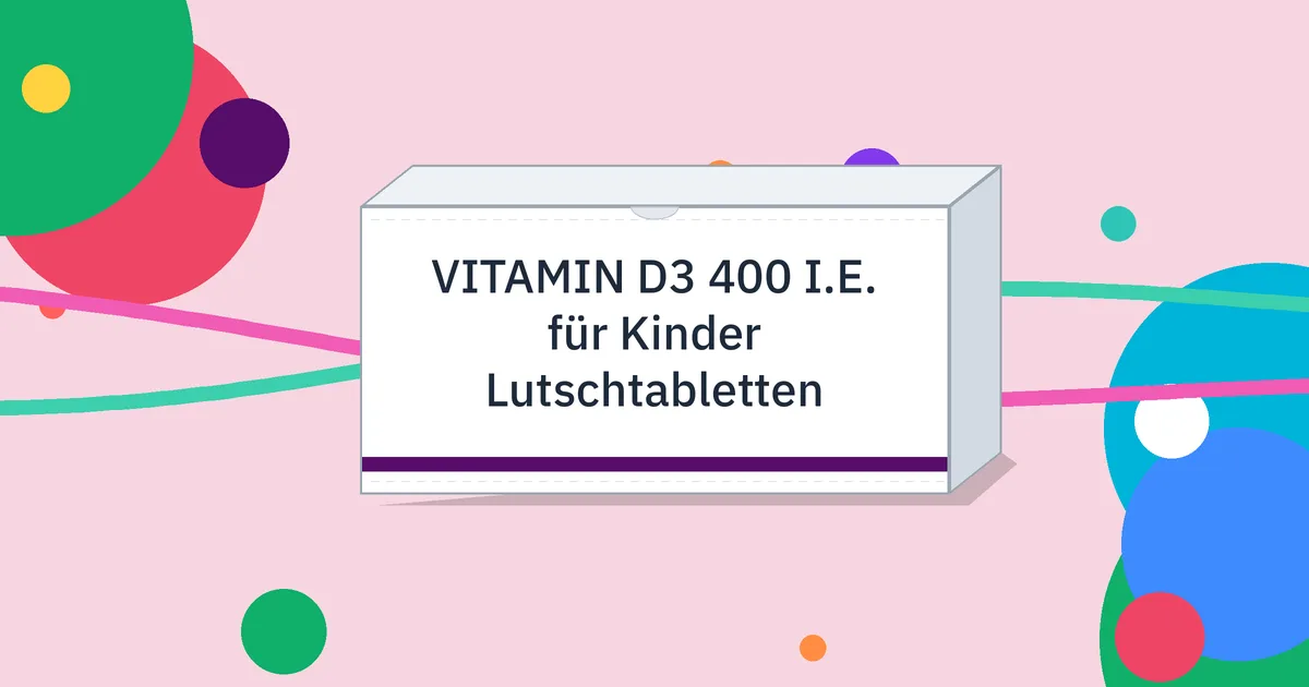 Symbolbild: Packung mit der Aufschrift VITAMIN D3 400 I.E. für Kinder Lutschtabletten (PZN 18225194) – Verfügbarkeit und Bezug in Apotheken in Frankfurt am Main