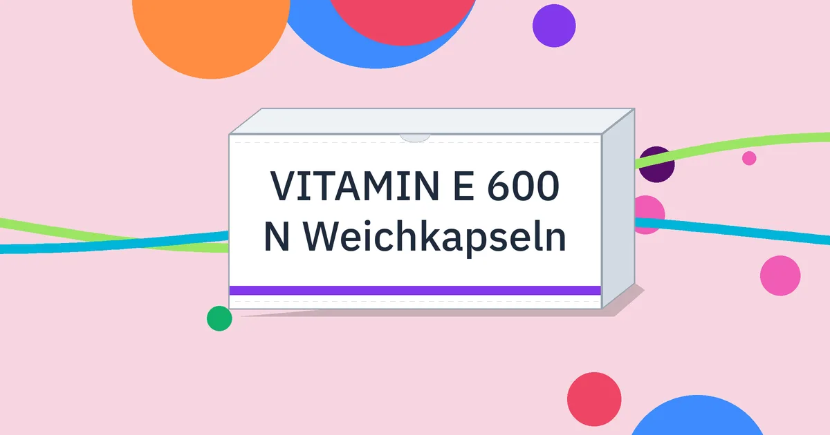 Symbolbild: Packung mit der Aufschrift VITAMIN E 600 N Weichkapseln (PZN 11526165) – Verfügbarkeit und Bezug in Apotheken in Frankfurt am Main
