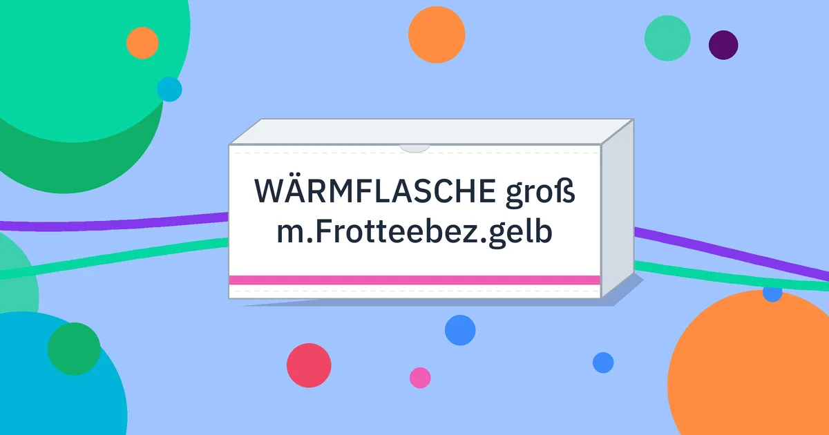 Symbolbild: Packung mit der Aufschrift WÄRMFLASCHE groß m.Frotteebez.gelb (PZN 06344663) – Verfügbarkeit und Bezug in Apotheken in Frankfurt am Main