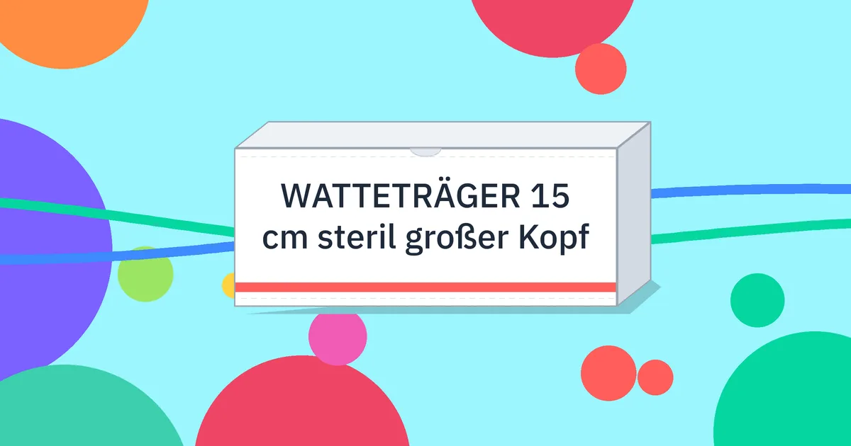 Symbolbild: Packung mit der Aufschrift WATTETRÄGER 15 cm steril großer Kopf (PZN 01363779) – Verfügbarkeit und Bezug in Apotheken in Frankfurt am Main
