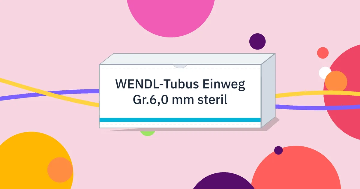 Symbolbild: Packung mit der Aufschrift WENDL-Tubus Einweg Gr.6,0 mm steril (PZN 13862677) – Verfügbarkeit und Bezug in Apotheken in Frankfurt am Main