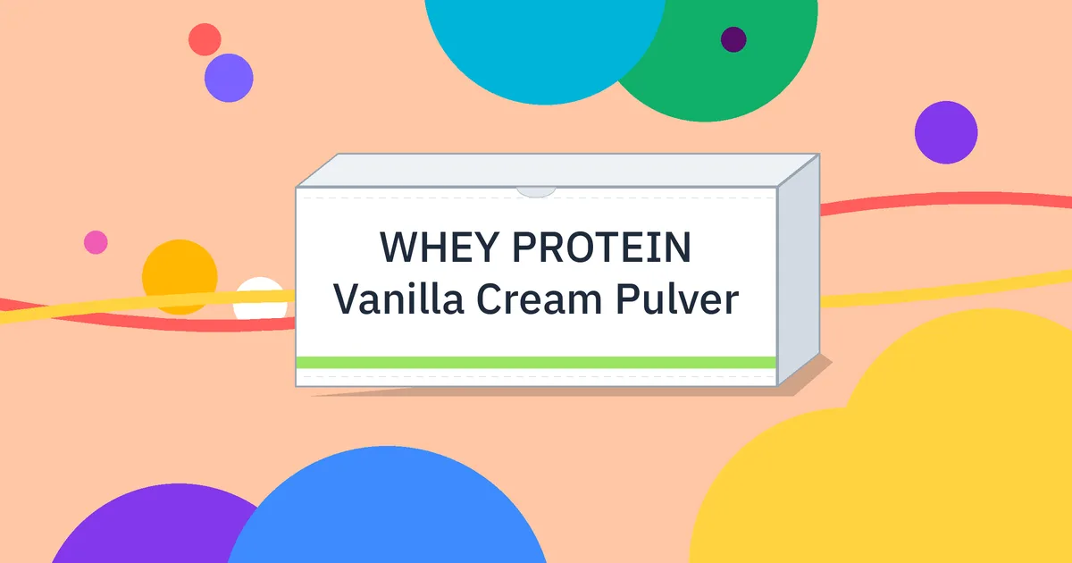 Symbolbild: Packung mit der Aufschrift WHEY PROTEIN Vanilla Cream Pulver (PZN 14318800) – Verfügbarkeit und Bezug in Apotheken in Frankfurt am Main