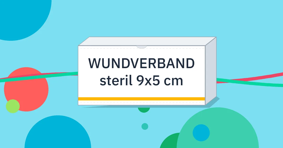 Symbolbild: Packung mit der Aufschrift WUNDVERBAND steril 9x5 cm (PZN 10831452) – Verfügbarkeit und Bezug in Apotheken in Frankfurt am Main