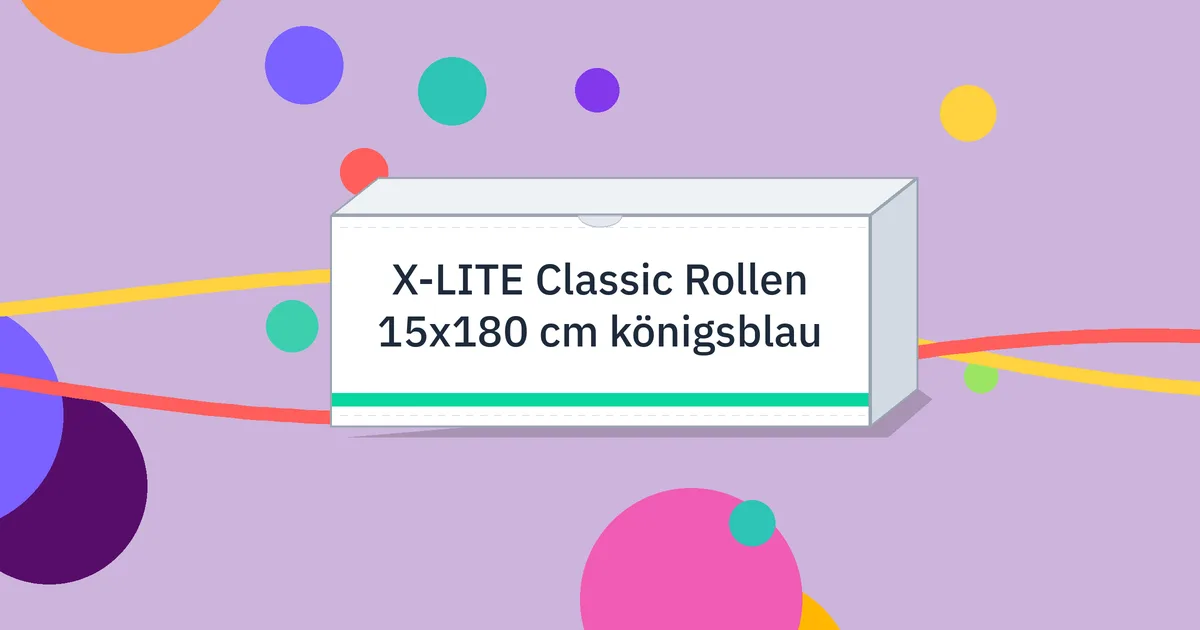 Symbolbild: Packung mit der Aufschrift X-LITE Classic Rollen 15x180 cm königsblau (PZN 17823467) – Verfügbarkeit und Bezug in Apotheken in Frankfurt am Main