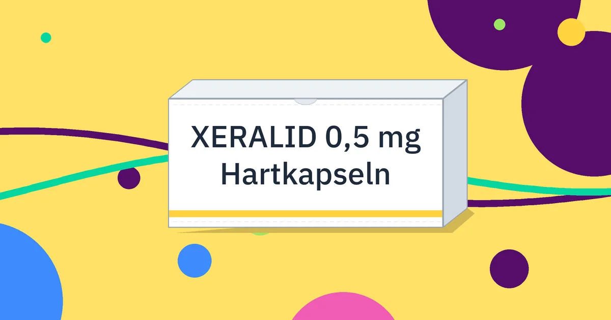 Symbolbild: Packung mit der Aufschrift XERALID 0,5 mg Hartkapseln (PZN 14237042) – Verfügbarkeit und Bezug in Apotheken in Frankfurt am Main