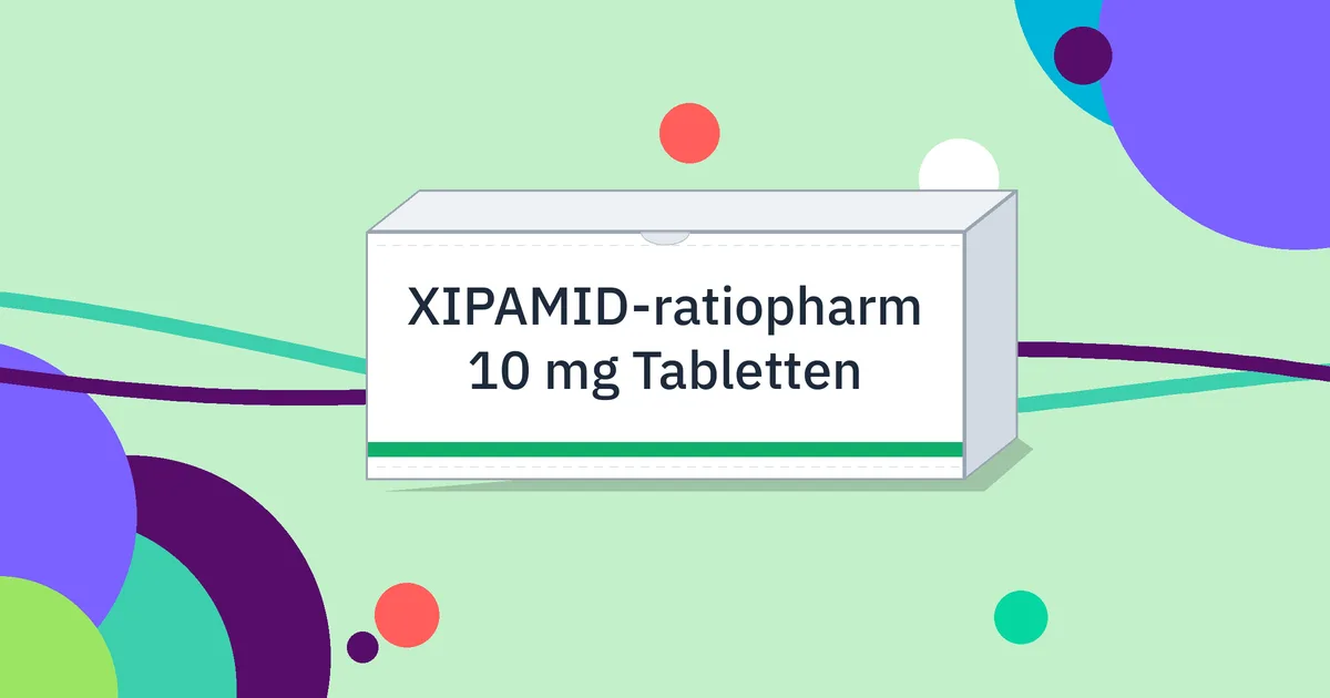 Symbolbild: Packung mit der Aufschrift XIPAMID-ratiopharm 10 mg Tabletten (PZN 03691499) – Verfügbarkeit und Bezug in Apotheken in Frankfurt am Main