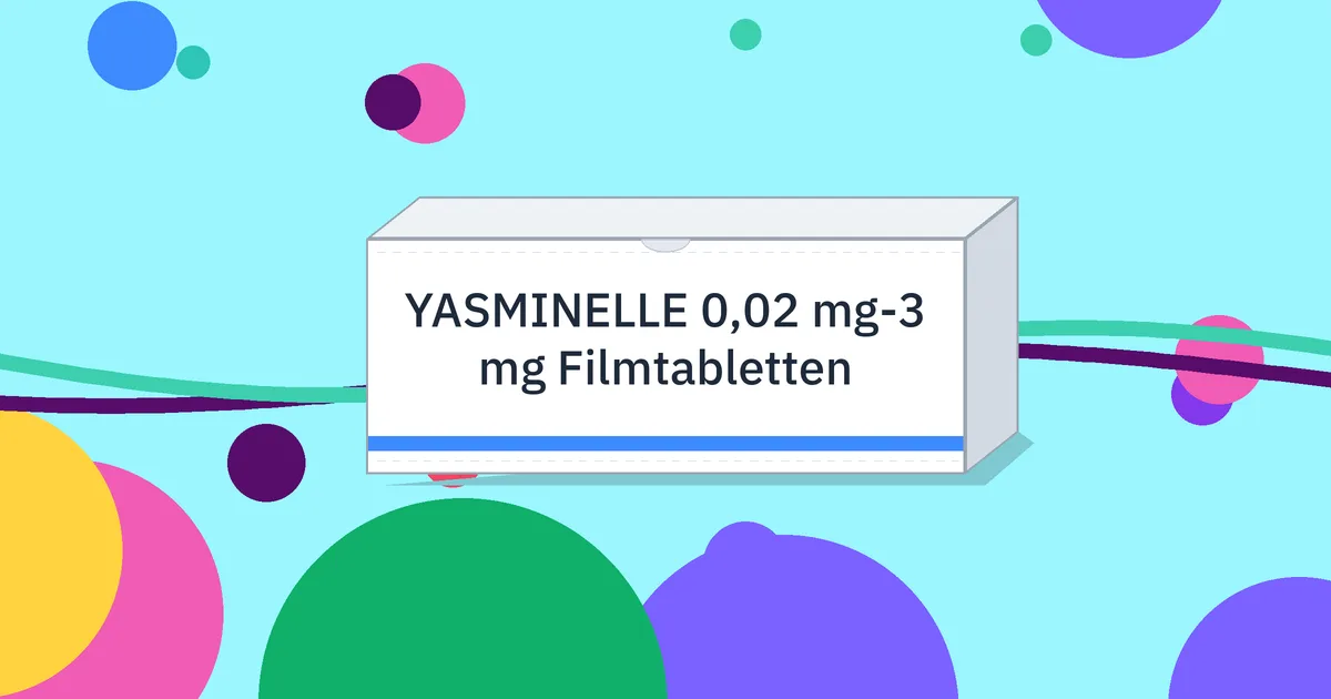 Symbolbild: Packung mit der Aufschrift YASMINELLE 0,02 mg-3 mg Filmtabletten (PZN 00414440) – Verfügbarkeit und Bezug in Apotheken in Frankfurt am Main