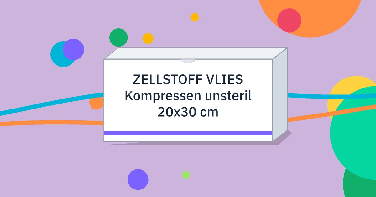 Symbolbild: Packung mit der Aufschrift ZELLSTOFF VLIES Kompressen unsteril 20x30 cm (PZN 04082526) – Verfügbarkeit und Bezug in Apotheken in Frankfurt am Main