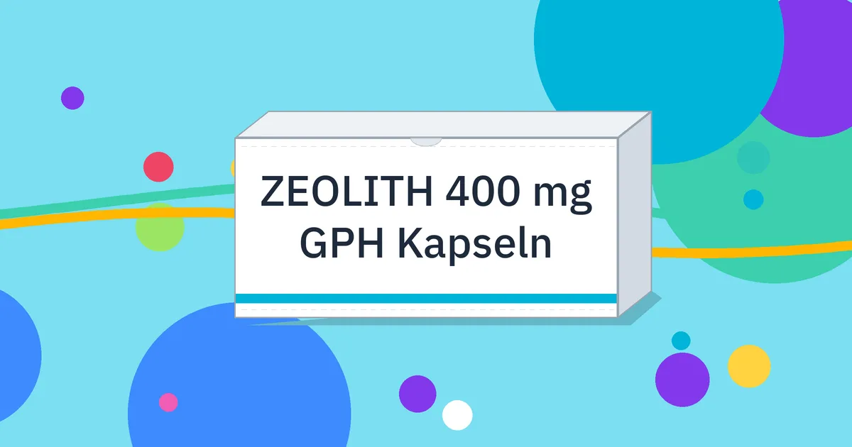 Symbolbild: Packung mit der Aufschrift ZEOLITH 400 mg GPH Kapseln (PZN 08429961) – Verfügbarkeit und Bezug in Apotheken in Frankfurt am Main