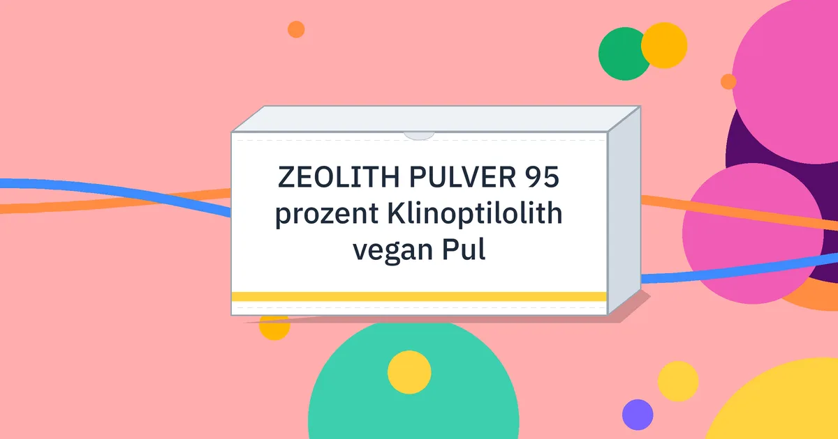Symbolbild: Packung mit der Aufschrift ZEOLITH PULVER 95 prozent Klinoptilolith vegan Pul (PZN 18208698) – Verfügbarkeit und Bezug in Apotheken in Frankfurt am Main