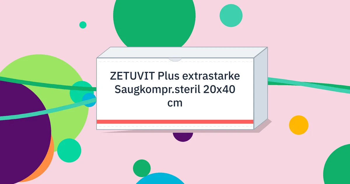 Symbolbild: Packung mit der Aufschrift ZETUVIT Plus extrastarke Saugkompr.steril 20x40 cm (PZN 17669782) – Verfügbarkeit und Bezug in Apotheken in Frankfurt am Main