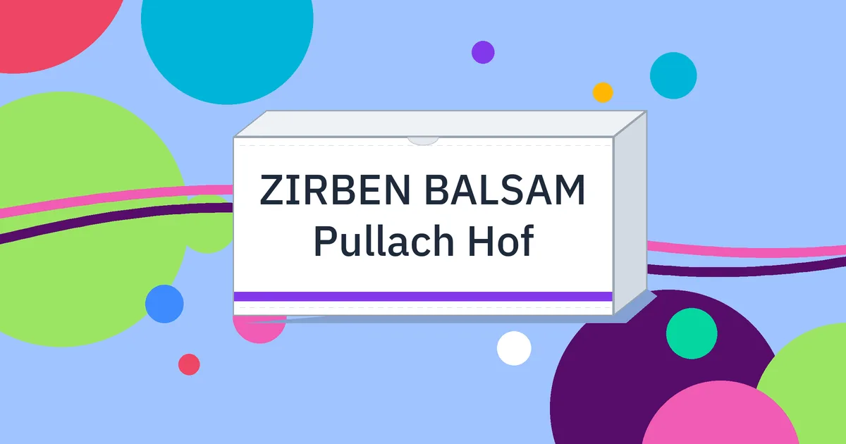 Symbolbild: Packung mit der Aufschrift ZIRBEN BALSAM Pullach Hof (PZN 18662173) – Verfügbarkeit und Bezug in Apotheken in Frankfurt am Main