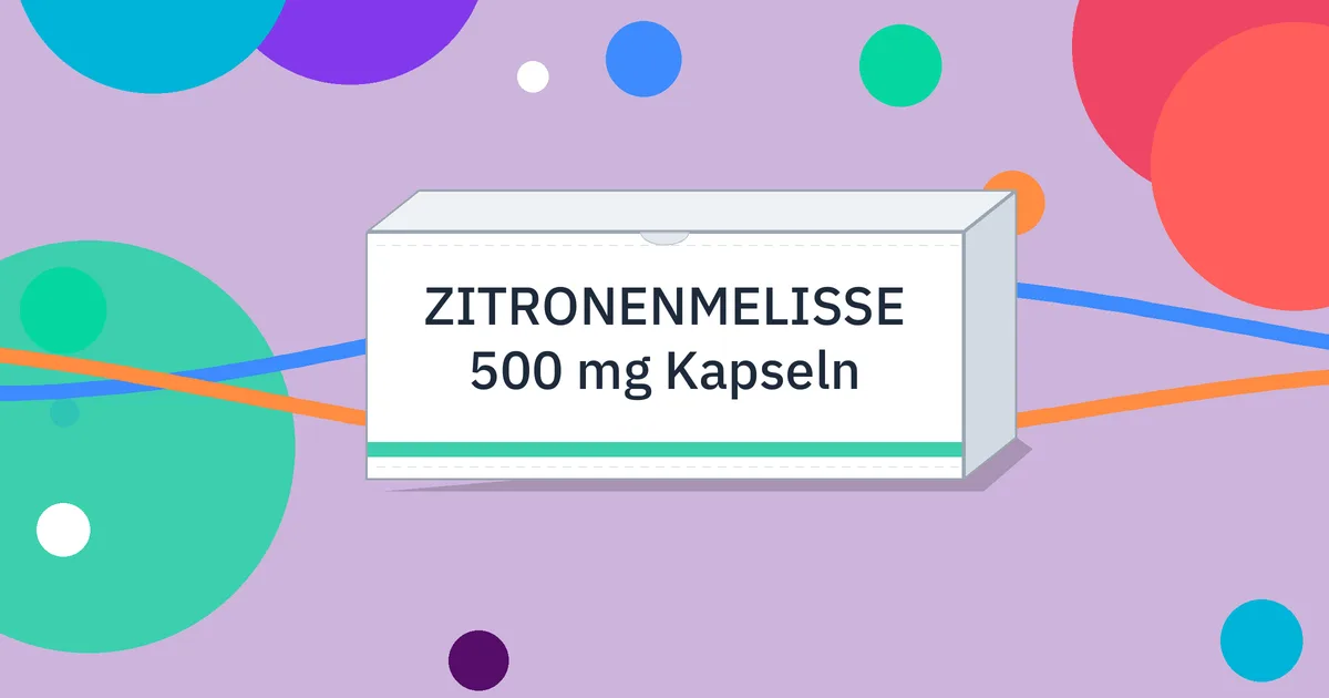 Symbolbild: Packung mit der Aufschrift ZITRONENMELISSE 500 mg Kapseln (PZN 10063728) – Verfügbarkeit und Bezug in Apotheken in Frankfurt am Main