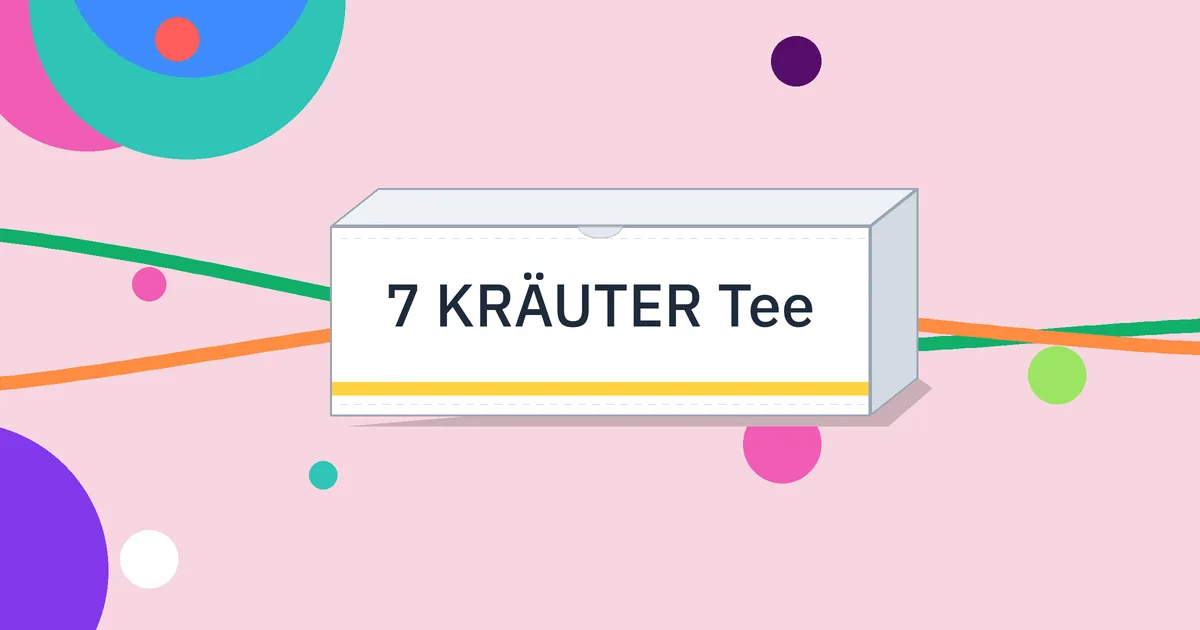 Symbolbild: Packung mit der Aufschrift 7 KRÄUTER Tee (PZN 08464934) – Verfügbarkeit und Bezug in Apotheken in Frankfurt am Main