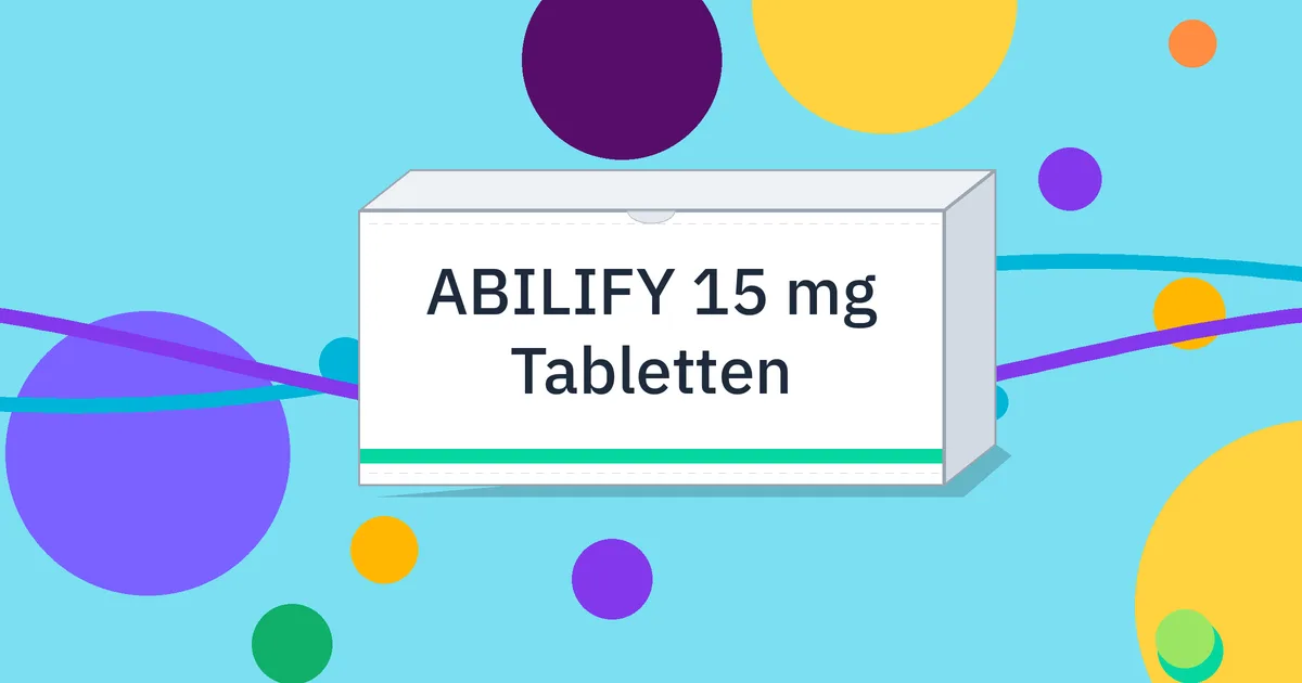 Symbolbild: Packung mit der Aufschrift ABILIFY 15 mg Tabletten (PZN 04479212) – Verfügbarkeit und Bezug in Apotheken in Frankfurt am Main