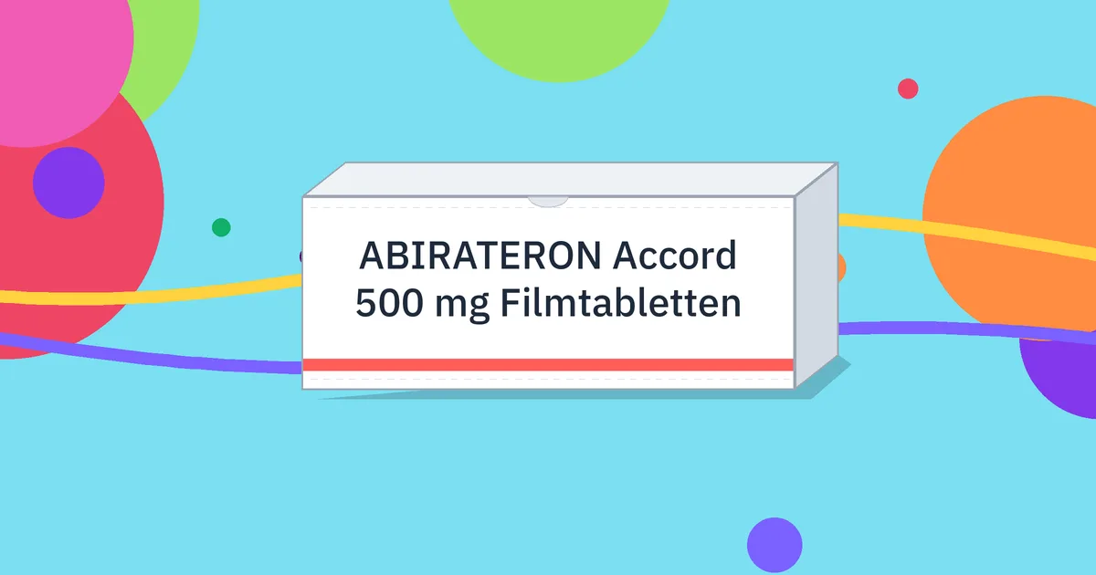 Symbolbild: Packung mit der Aufschrift ABIRATERON Accord 500 mg Filmtabletten (PZN 19277106) – Verfügbarkeit und Bezug in Apotheken in Frankfurt am Main