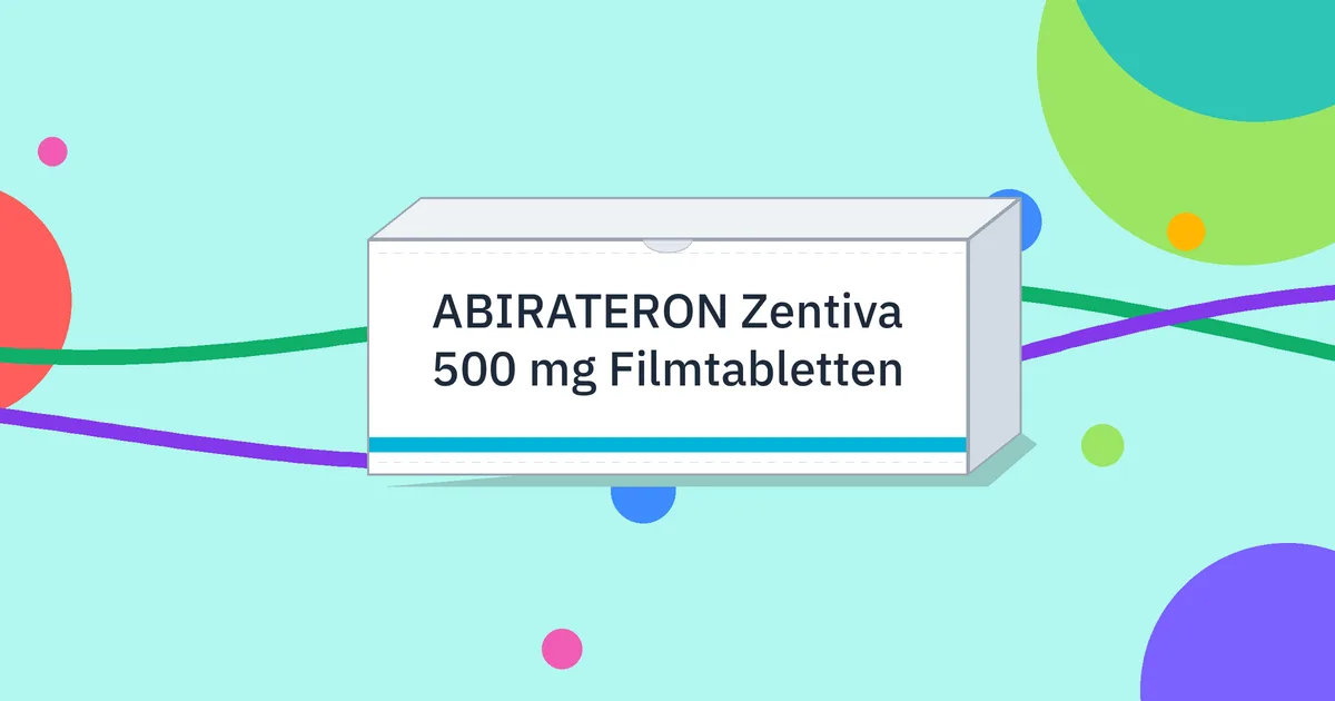 Symbolbild: Packung mit der Aufschrift ABIRATERON Zentiva 500 mg Filmtabletten (PZN 19875847) – Verfügbarkeit und Bezug in Apotheken in Frankfurt am Main