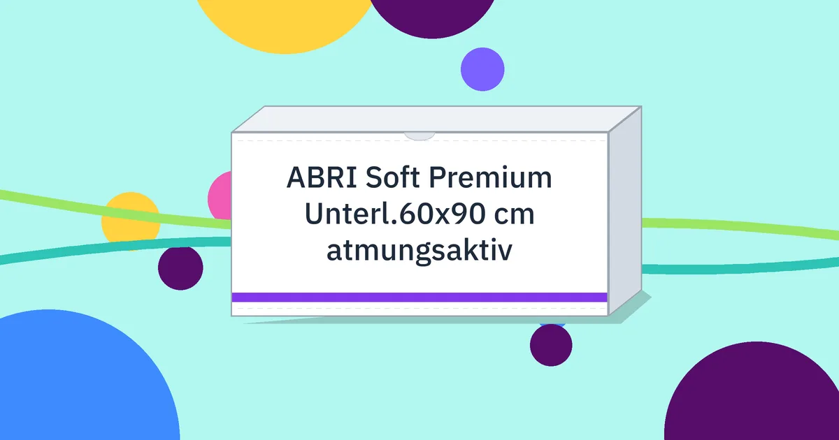 Symbolbild: Packung mit der Aufschrift ABRI Soft Premium Unterl.60x90 cm atmungsaktiv (PZN 11617063) – Verfügbarkeit und Bezug in Apotheken in Frankfurt am Main