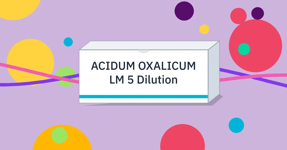 Symbolbild: Packung mit der Aufschrift ACIDUM OXALICUM LM 5 Dilution (PZN 13280886) – Verfügbarkeit und Bezug in Apotheken in Frankfurt am Main